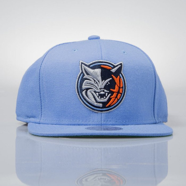 Mitchell & Ness cap snapback Charlotte Bobcats blue NZ979 WOOL SOLID ...