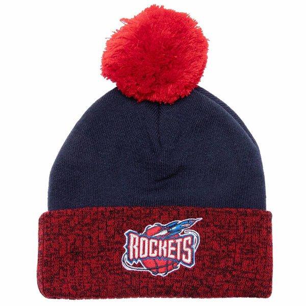 Mitchell & Ness Houston Rockets Two Tone Pom Beanie HWC navy | Bludshop.com