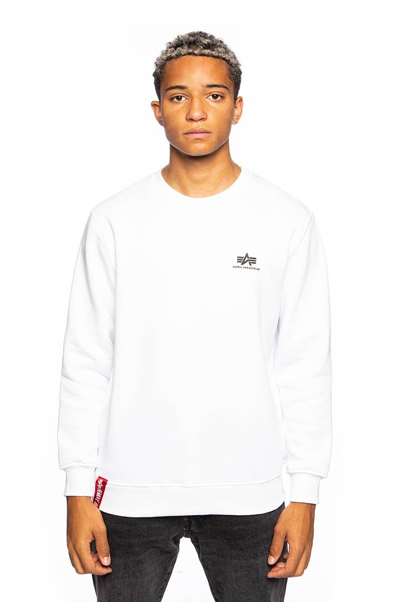 Alpha Industries Basic Sweater Small Logo white | Bludshop.com