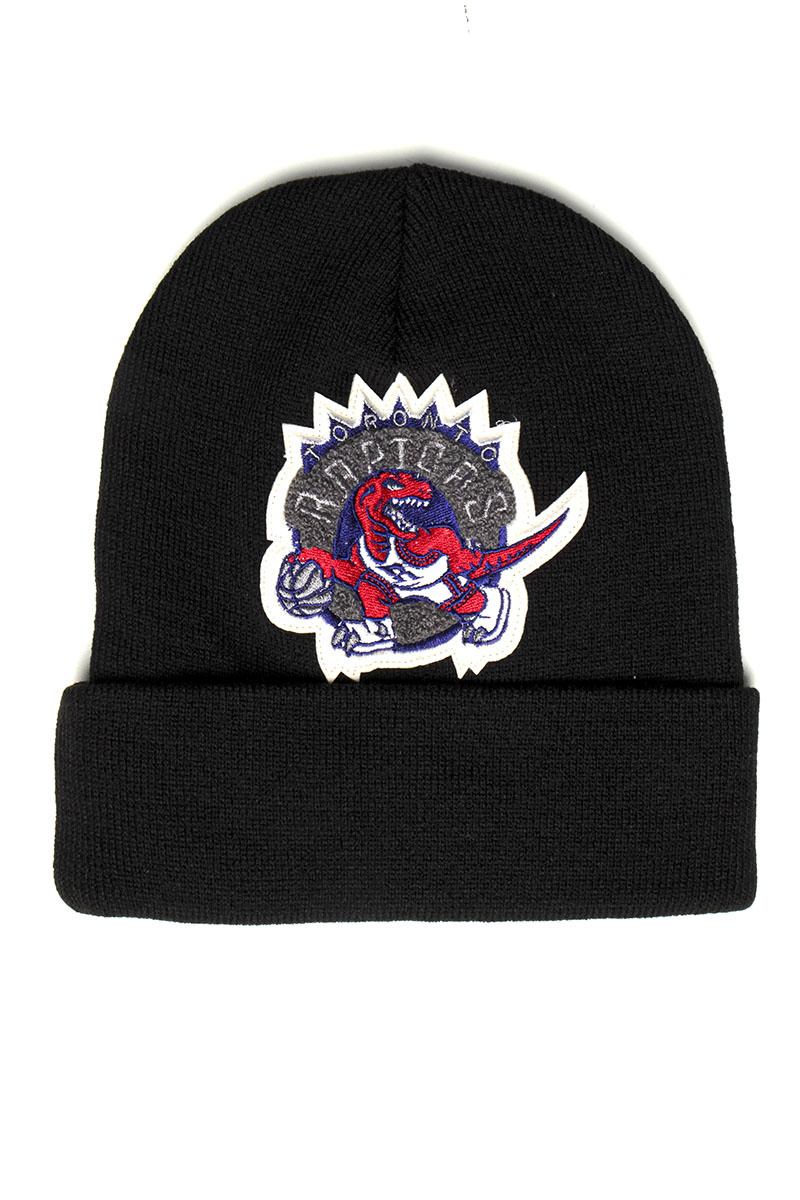 Mitchell & Ness Toronto Raptors Beanie Chenille Logo Cuff Knit black ...