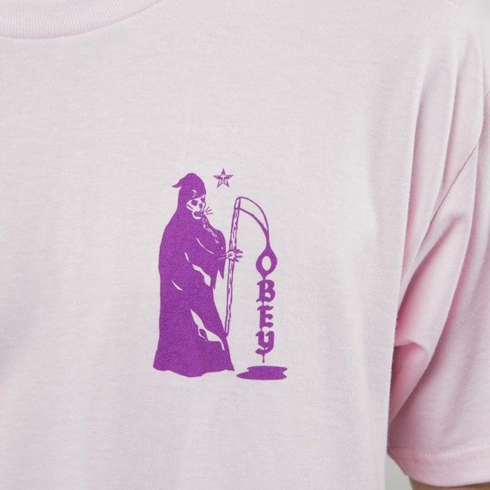 Obey t-shirt Obey Creepin' Death pink | Bludshop.com