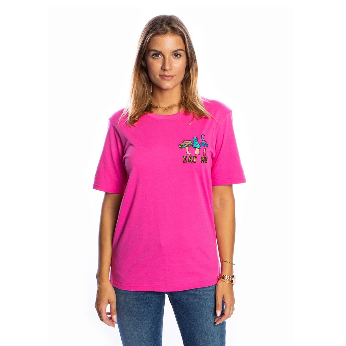 Oddity Eat Me T-shirt neon pink | Bludshop.com