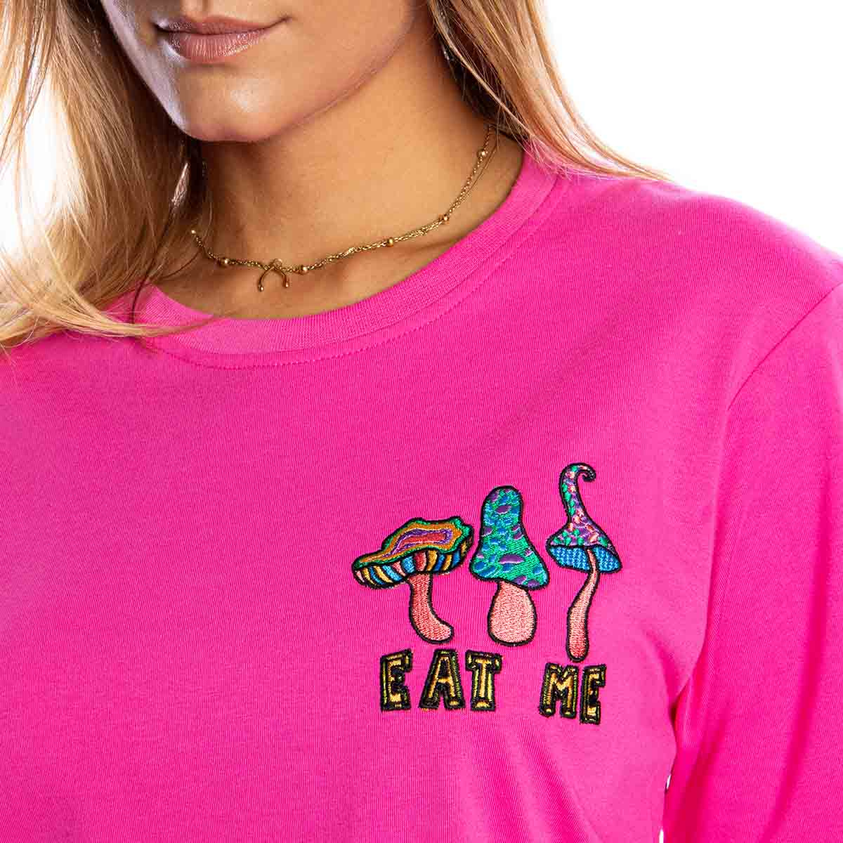 Oddity Eat Me T-shirt neon pink | Bludshop.com