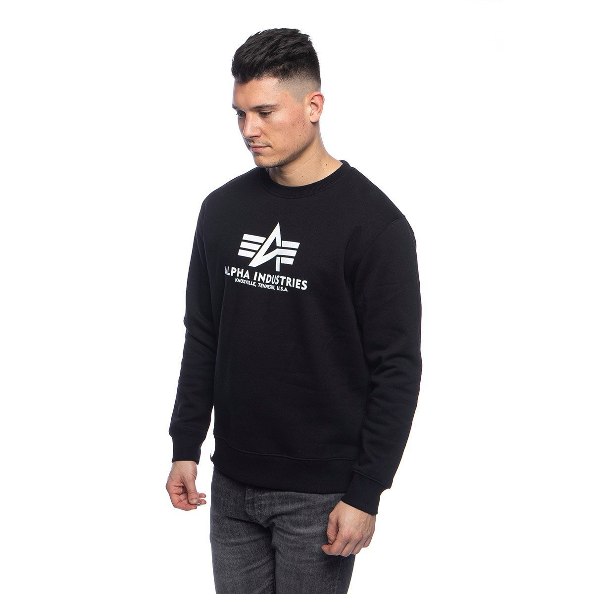 Sweatshirt Alpha Industries Basic Sweater black | Bludshop.com