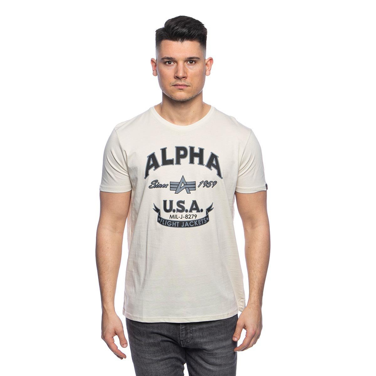 Koszulka Alpha Industries Alpha FJ T-shirt vintage white Bludshop.com ...