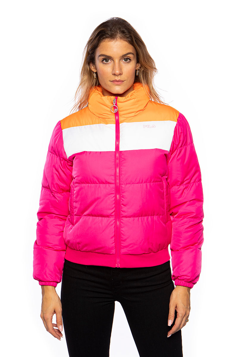 Damska kurtka zimowa Fila Women Iris Puffer Jacket różowa Bludshop.com - sklep online