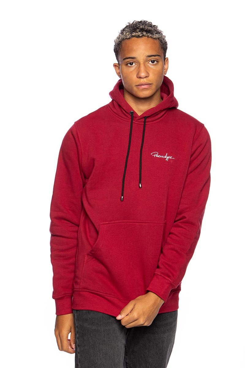 Phenotype Mini Logo Embroidery Hoodie crimson | Bludshop.com